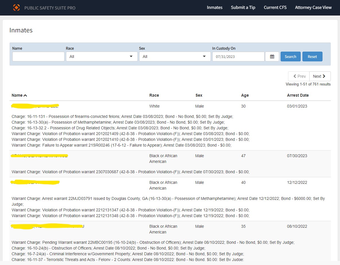 Douglas County Jail Roster Lookup, GA, Inmate Search