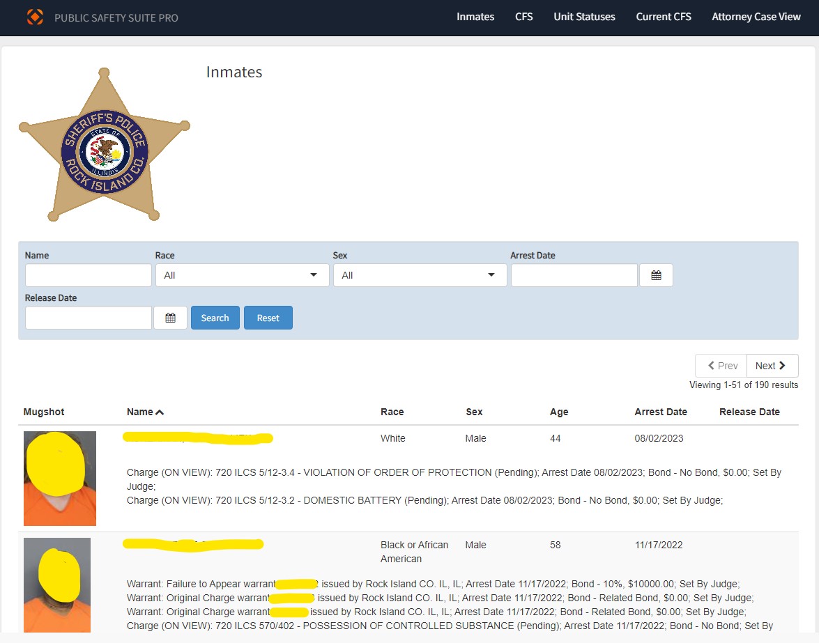 Rock Island County Jail Roster Lookup, IL, Inmate Search