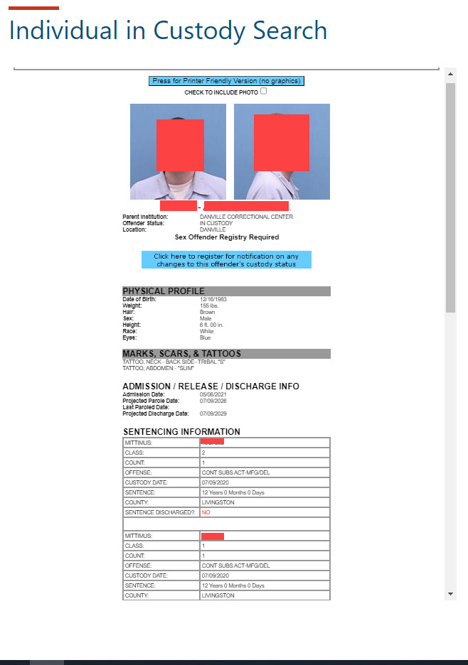 Illinois Department of Corrections Inmate Search Instructions