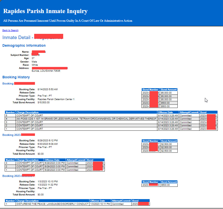 Rapides Parish Detention Center II Roster Lookup, LA, Inmate Search