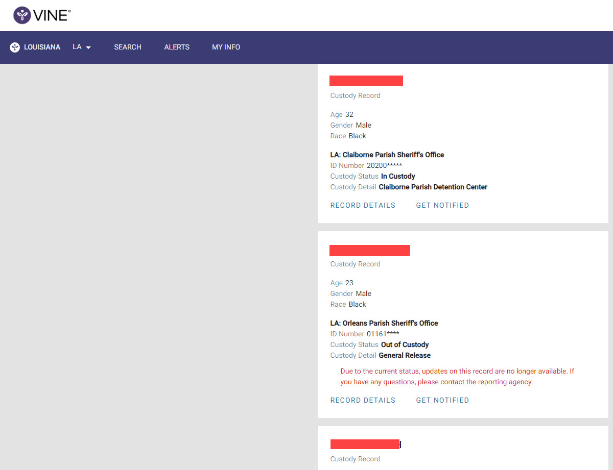 Louisiana Department of Corrections Inmate Search Instructions