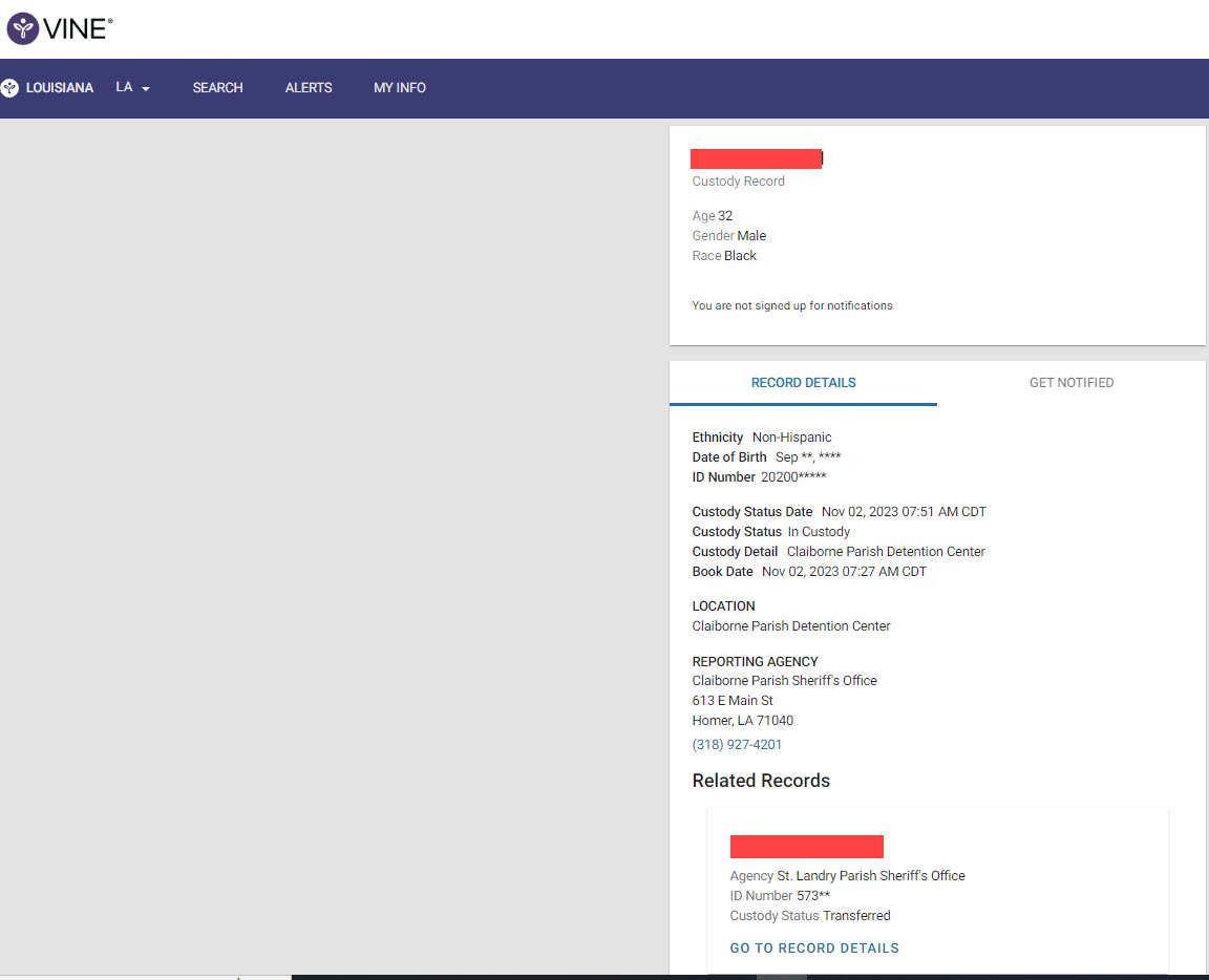 Louisiana Department of Corrections Inmate Search Instructions