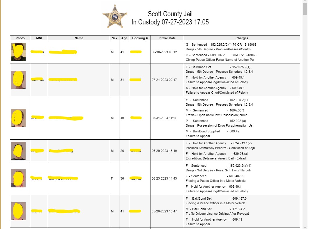 Scott County Jail Roster Lookup, MN, Inmate Search