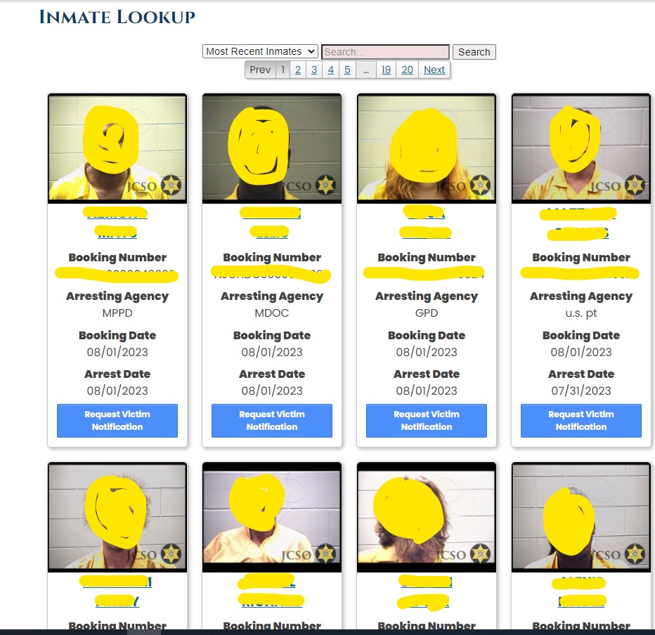 Jackson County Adult Detention Center Roster Lookup, MS, Inmate Search