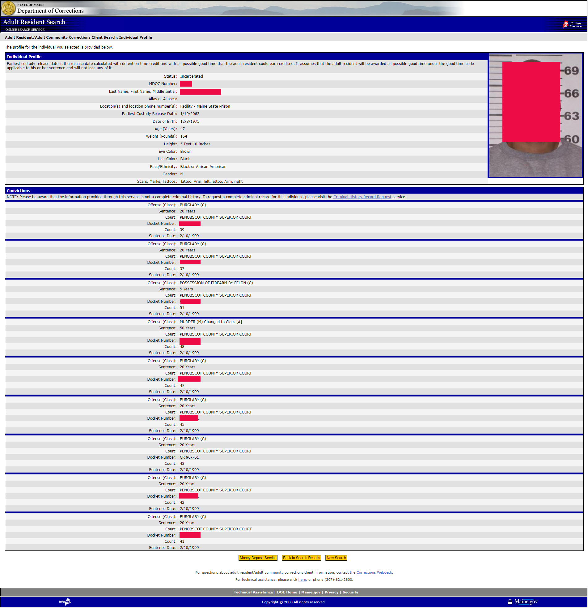Maine Department of Corrections Inmate Search Instructions