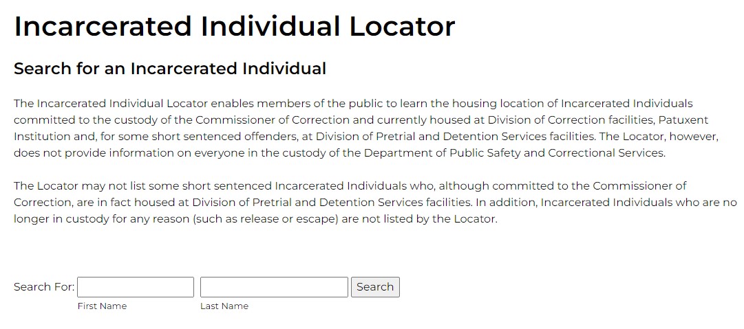 Maryland Correctional Institution - Hagerstown Inmate Search, MD
