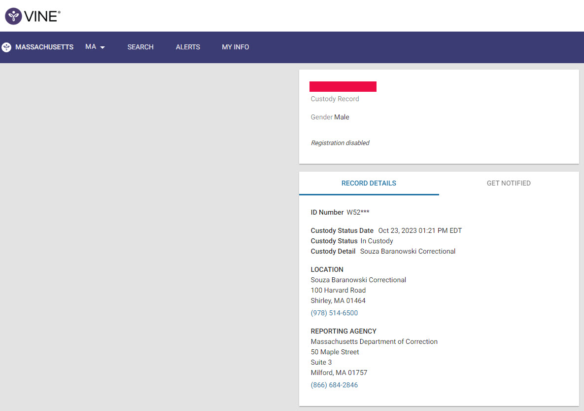 Massachusetts Department of Corrections Inmate Search Instructions
