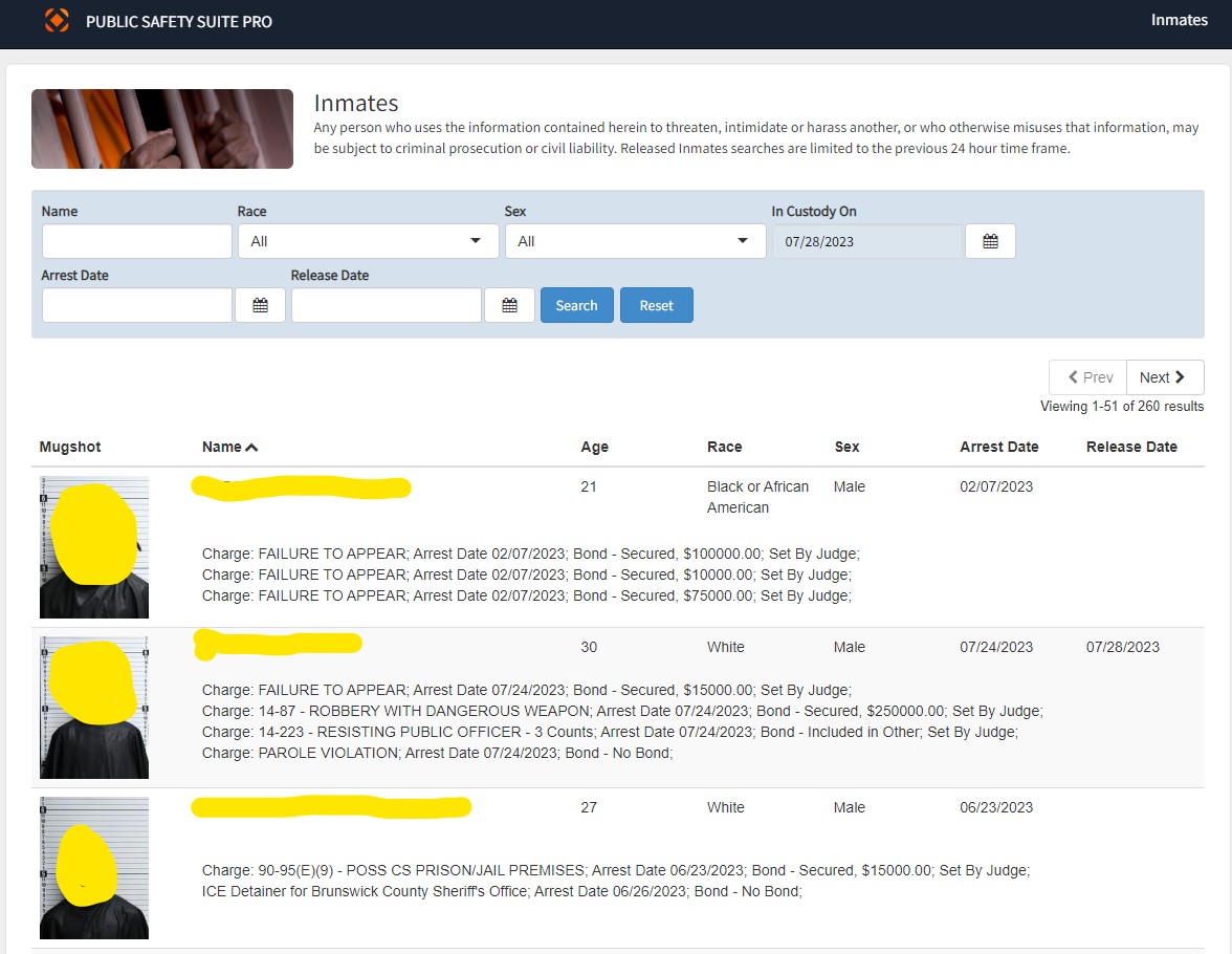 Brunswick County Detention Center Roster Lookup, NC, Inmate Search