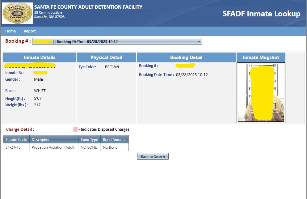 Sante Fe County Adult Detention Facility Roster Lookup, NM, Inmate Search