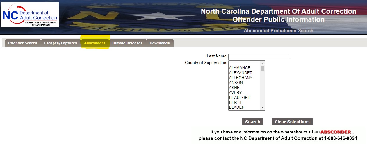 North Carolina Department of Corrections Inmate Search Instructions