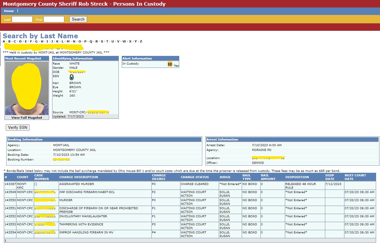 Montgomery County Jail Roster Lookup, OH, Inmate Search