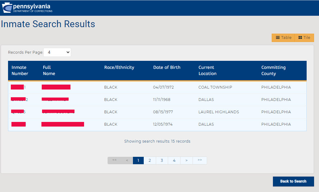 Pennsylvania Department of Corrections Inmate Search Instructions