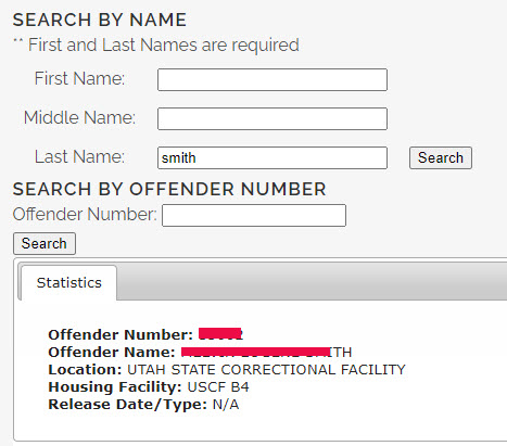 Utah Department of Corrections Inmate Search Instructions