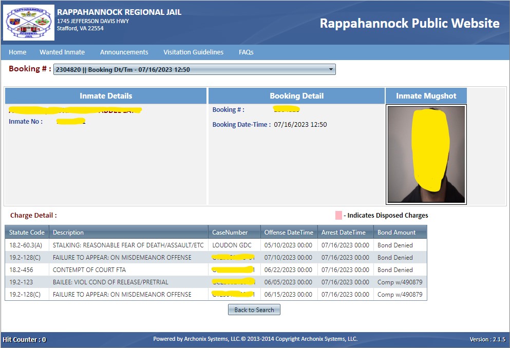 Rappahannock Regional Jail Roster Lookup, VA, Inmate Search