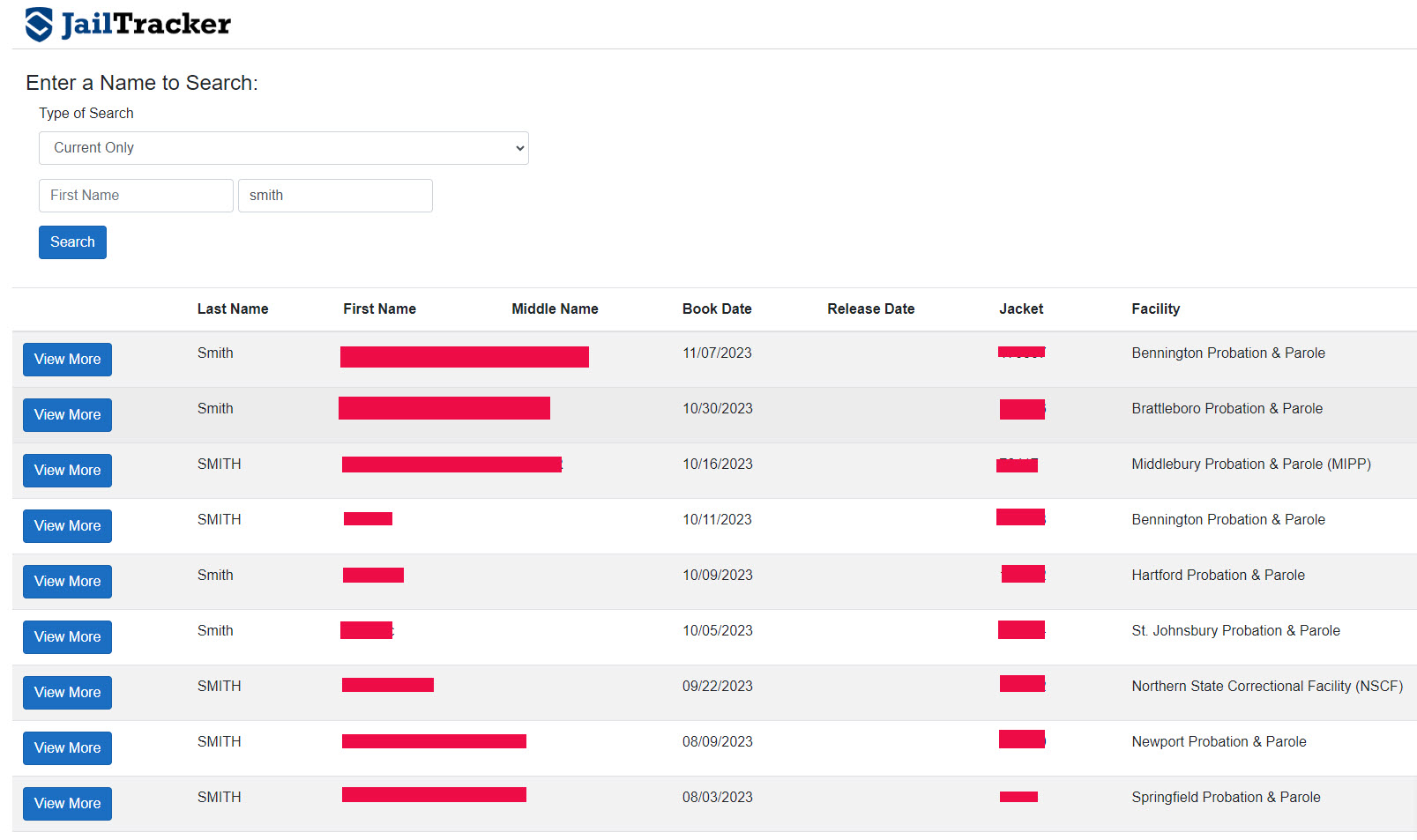 Vermont Department of Corrections Inmate Search Instructions