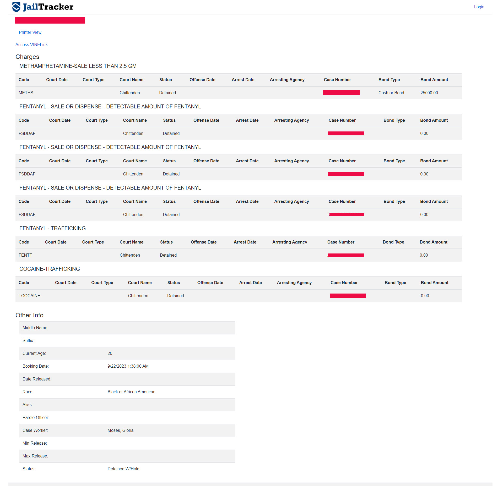 Vermont Department of Corrections Inmate Search Instructions